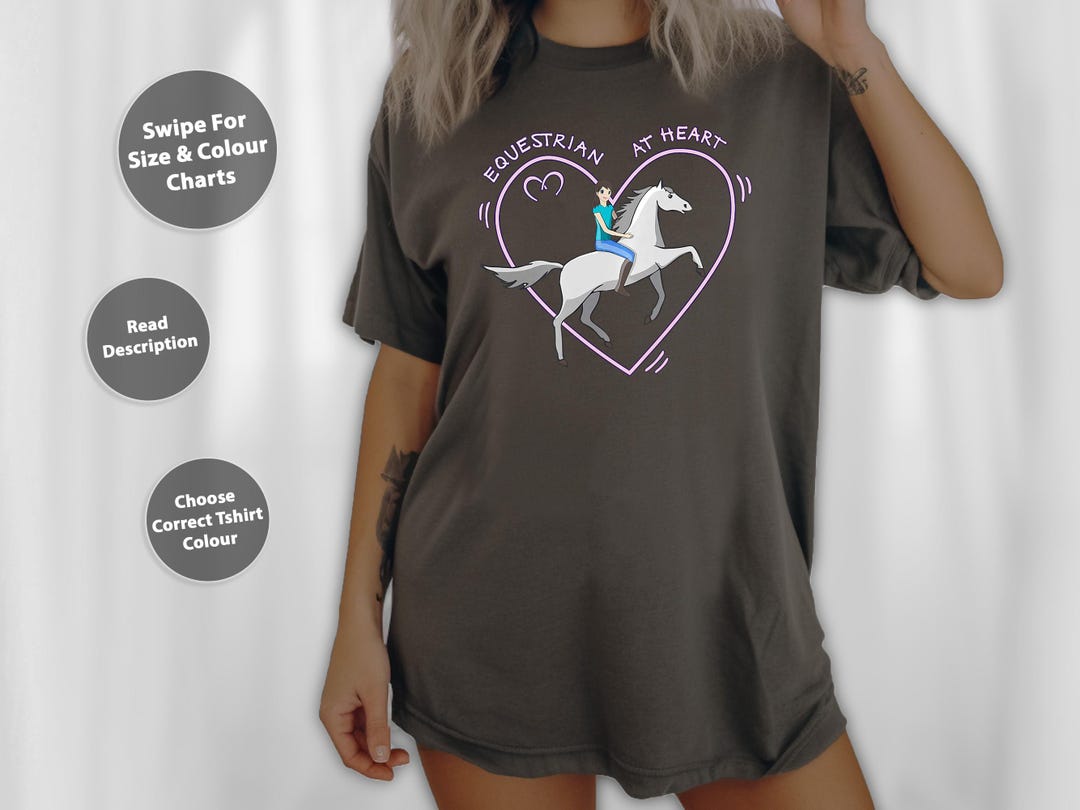 Cute Equestrian at Heart Girl and Horse Love Anime Premium T-shirt ...