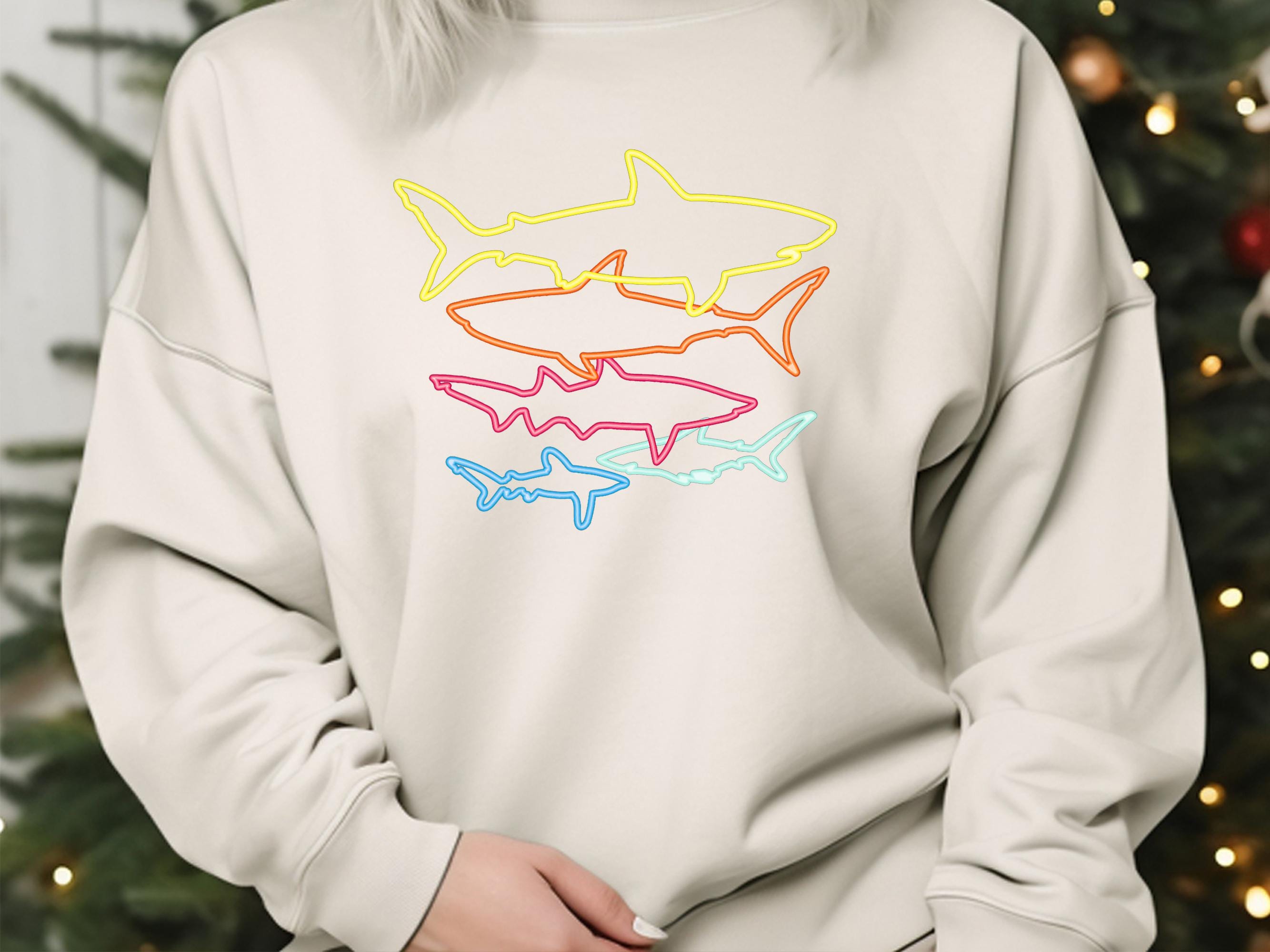 Retro 80s Shark Clothes Shark Party Kids Women Men Sharks T-shirt ...