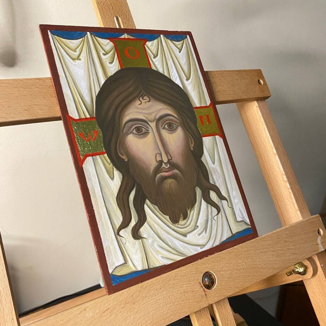 Icon of Jesus Christ Mandylion Handmade Icon Painted by Hand NOT to ...