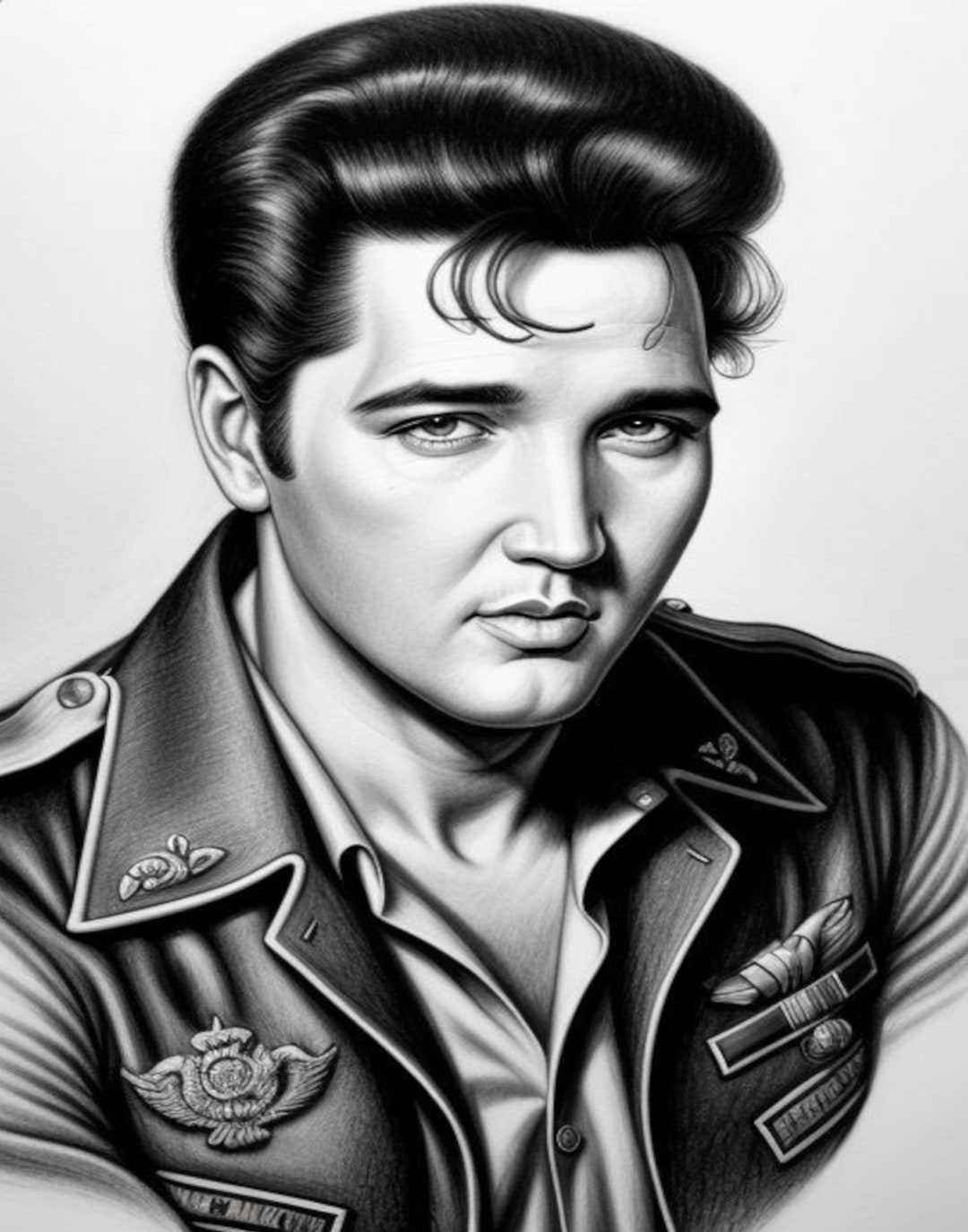 Hand Drawn Elvis Presley Printable Wall Art, Digital Download, Digital ...