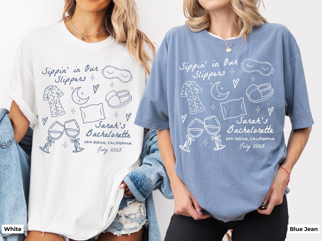 Slumber Party Bachelorette Shirt, Custom Sleepover PJ Bachelorette ...