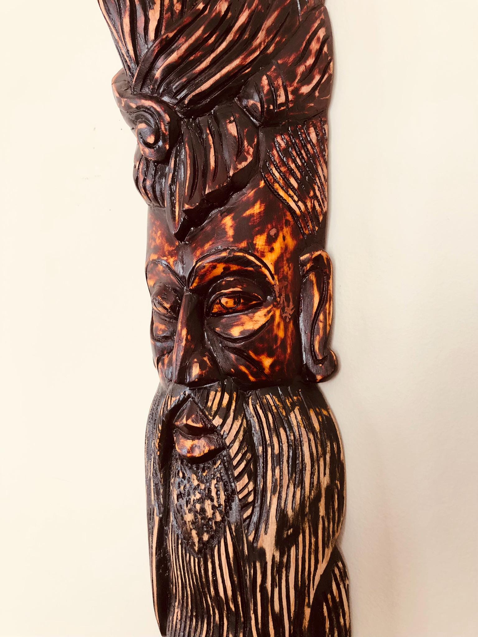 Sri Lankan Wooden Mask , Wall Decor , Bar Mask, Tiki Bar Mask - Etsy