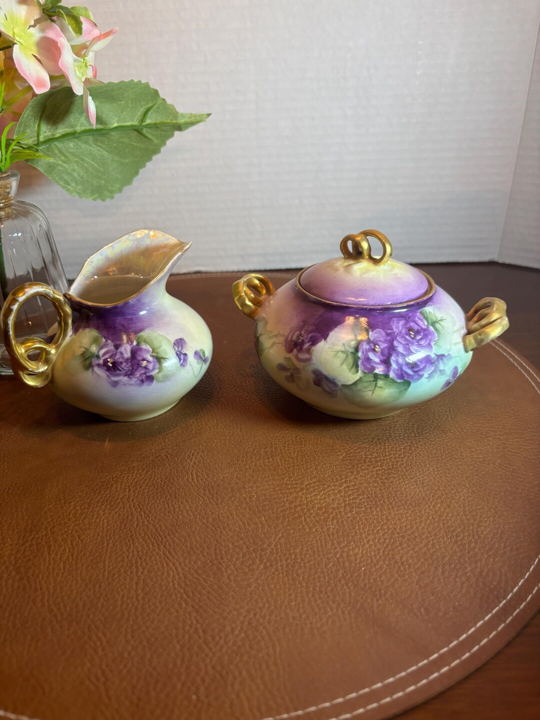 Antique Limoges GOA France Purple Floral Gold Trim, Handled Porcelain ...