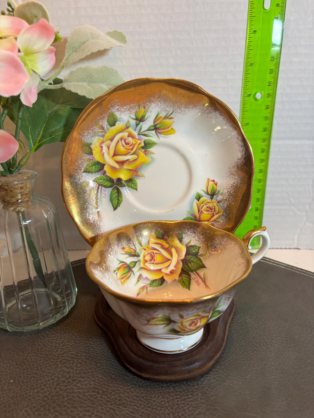 Vintage Royal Albert Yellow Roses Tea Cup and Saucer Set, MINT!, Marked ...