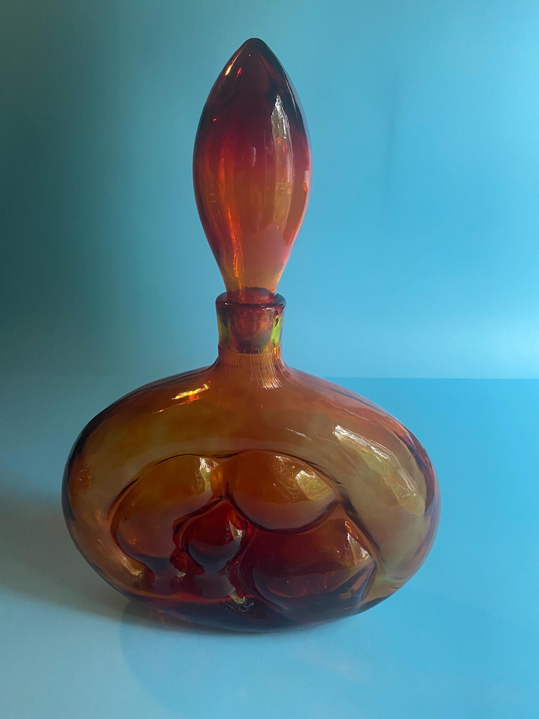 Amberina Rossini Madonna and Child Decanter With Stopper, Blenko 6310 ...