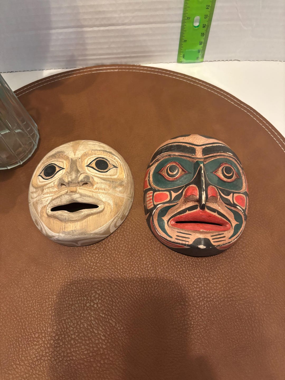 2 B.C First Nations Ceremonial Mini Masks, Hand Carved, Hand Painted, 4 ...