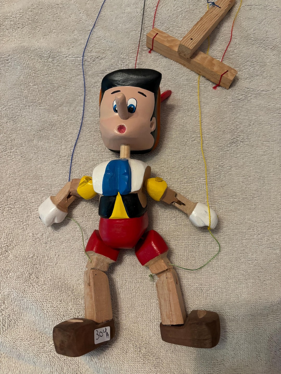 Vintage Pinocchio Marionette Puppet on 3 Strings, 9 Inches Tall, NO ...