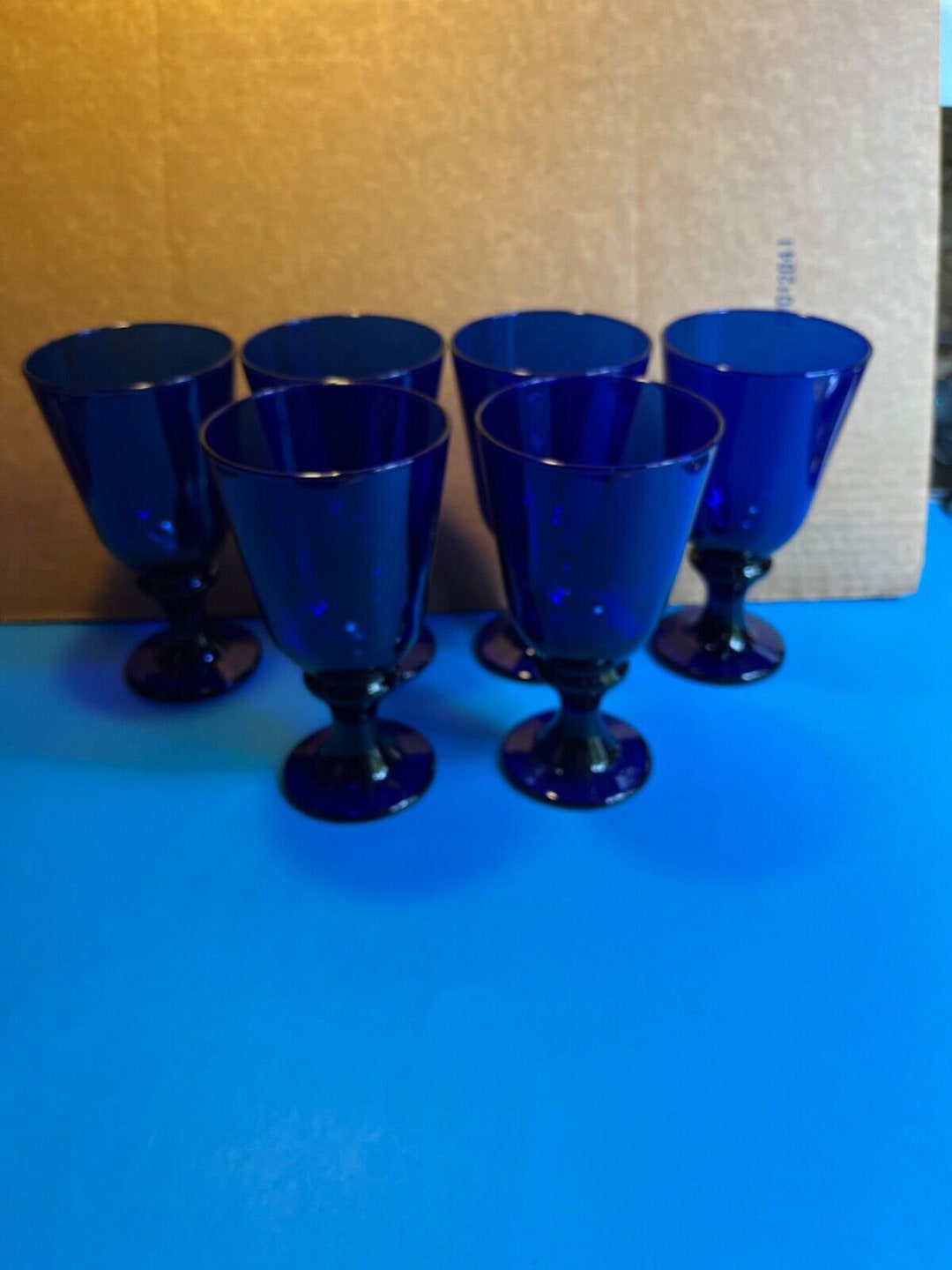 6 Libby flare Cobalt Blue Goblets, Mint Condition, All Ping Well - Etsy