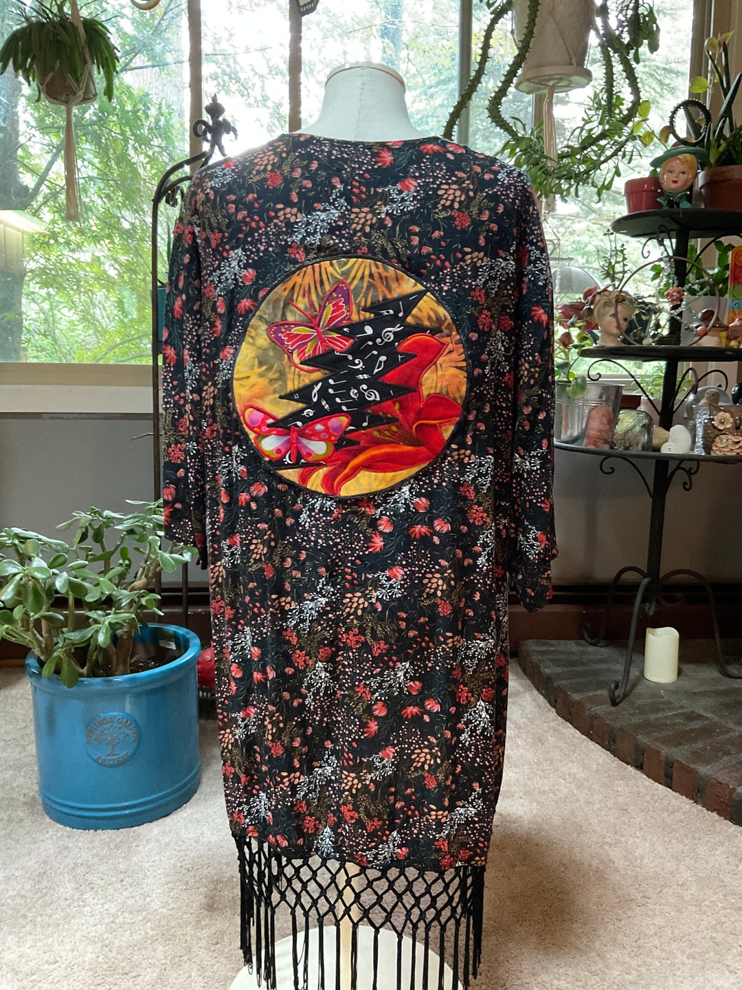 Grateful Dead Flower Kimono With Butterfly Bolt - Etsy