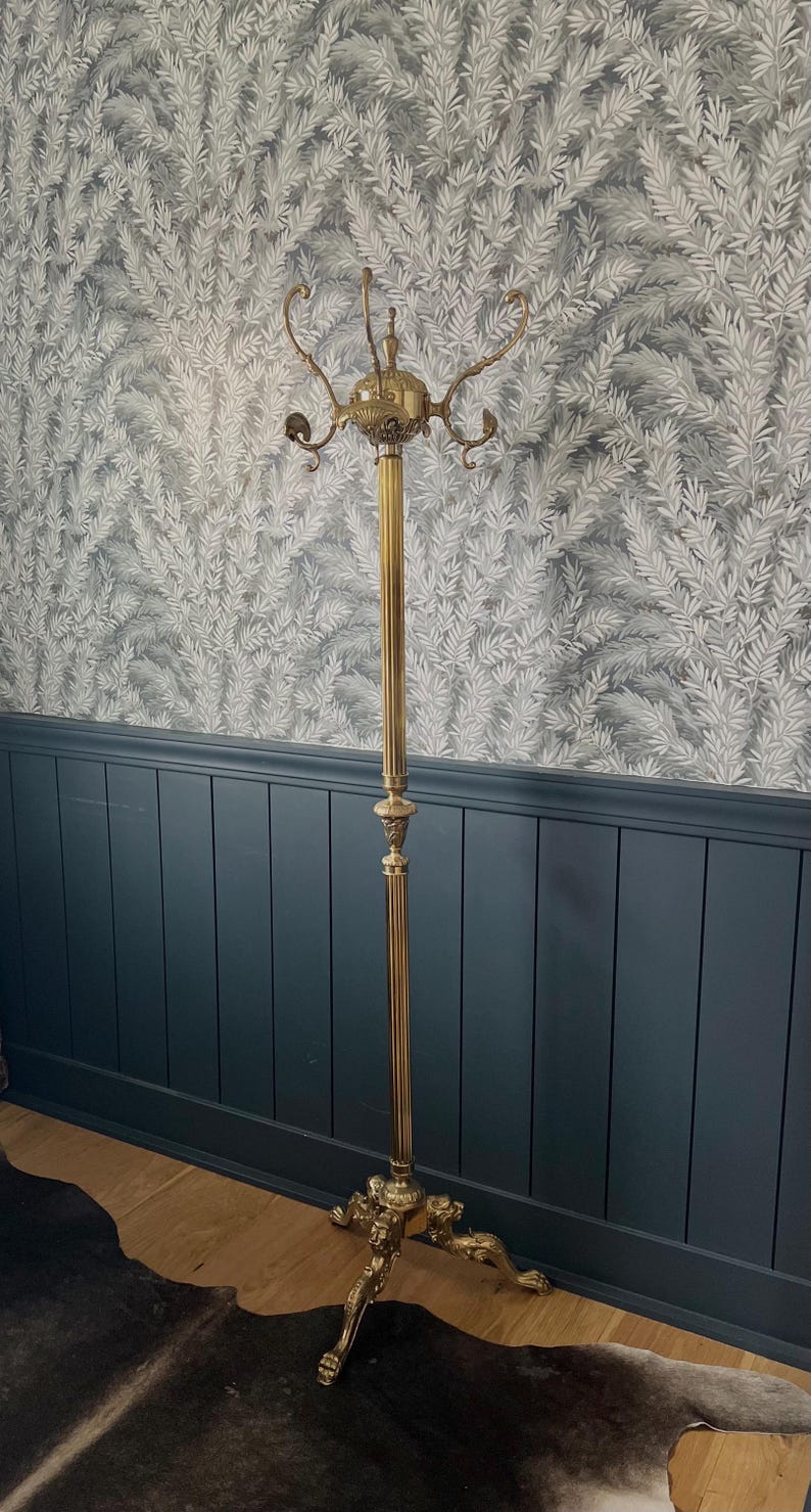 Vintage Italian Brass Standing Coat Rack With Lion Head Base - Etsy