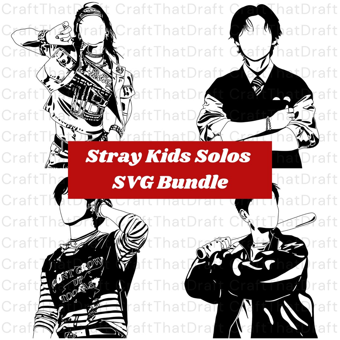 Stray Kids Solos SVG Bundle: Hyunjin, Lee Know, Seungmin, Han (digital ...