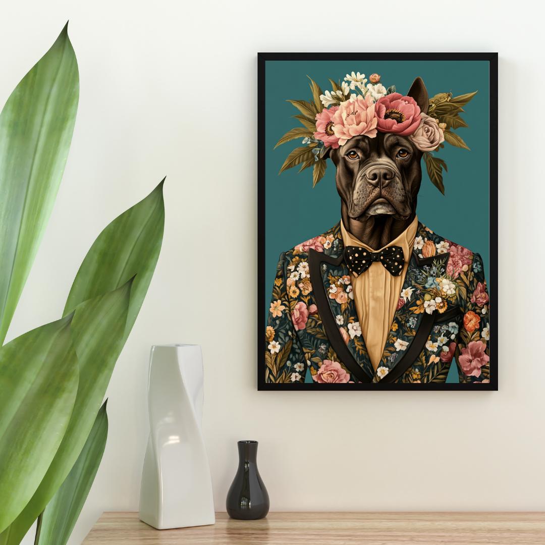 Cane Corso in Suit Poster, Cane Corso Portrait, Cane Corso Oil Painting ...