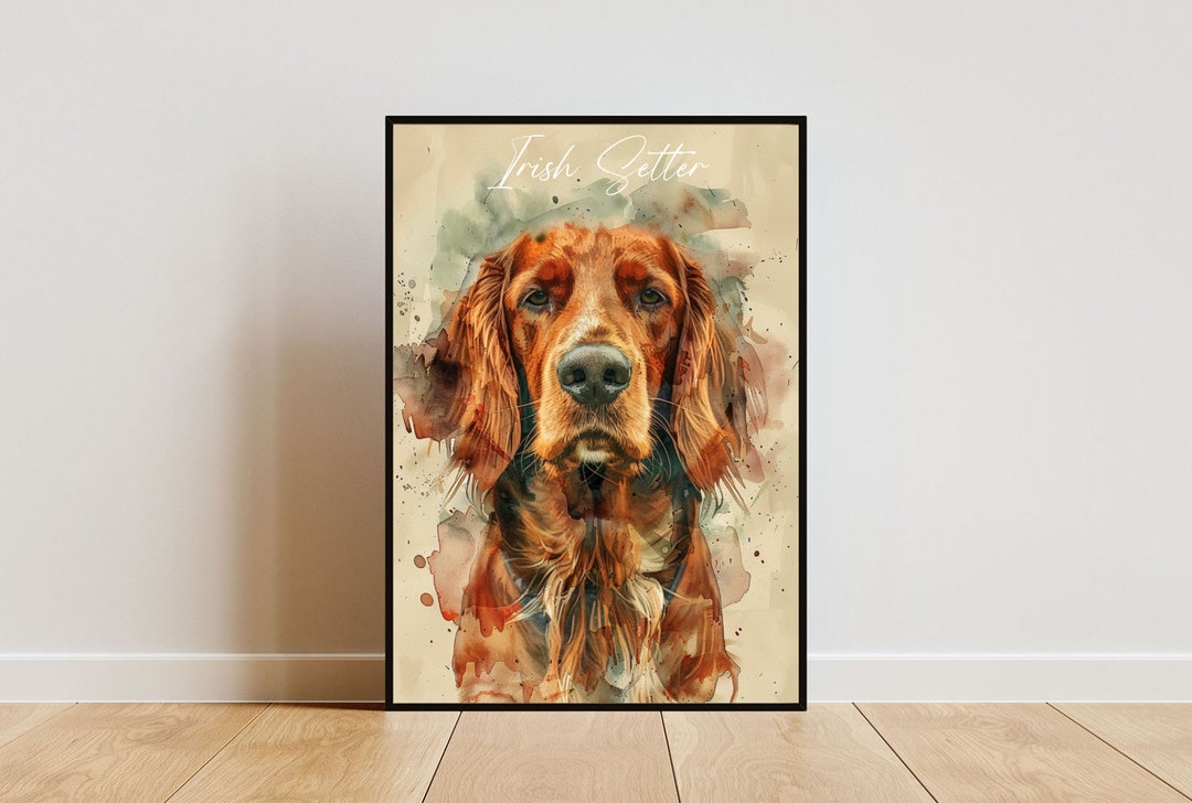 Irish Setter Poster, Dog Poster, Irish Setter Print, Dog Wall Art ...
