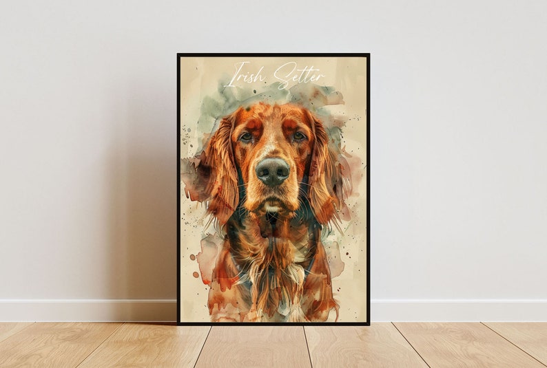 Irish Setter Poster, Dog Poster, Irish Setter Print, Dog Wall Art ...