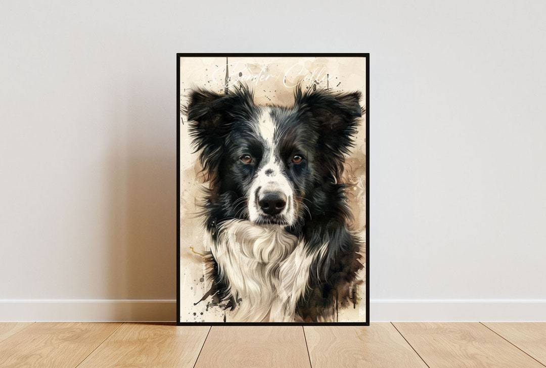 Border Collie Poster, Dog Poster, Border Collie Print, Dog Wall Art ...