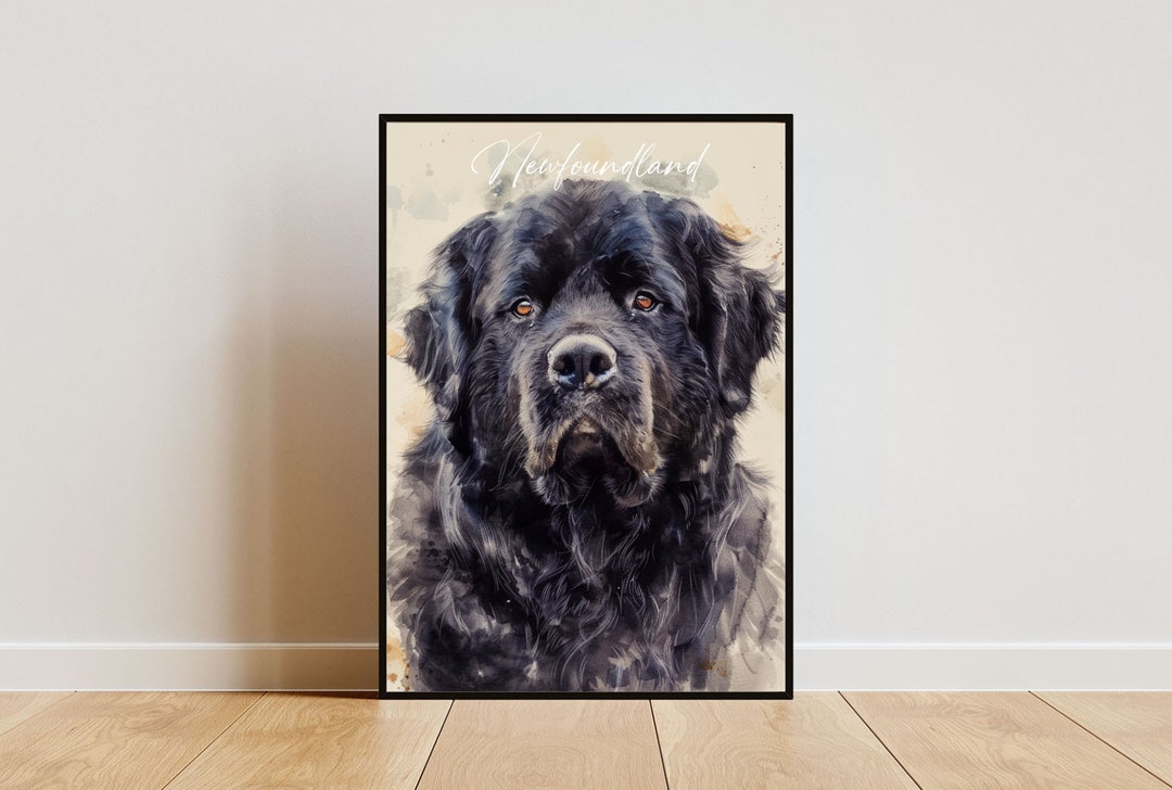 Newfoundland Poster, Dog Poster, Newfoundland Print, Dog Wall Art ...
