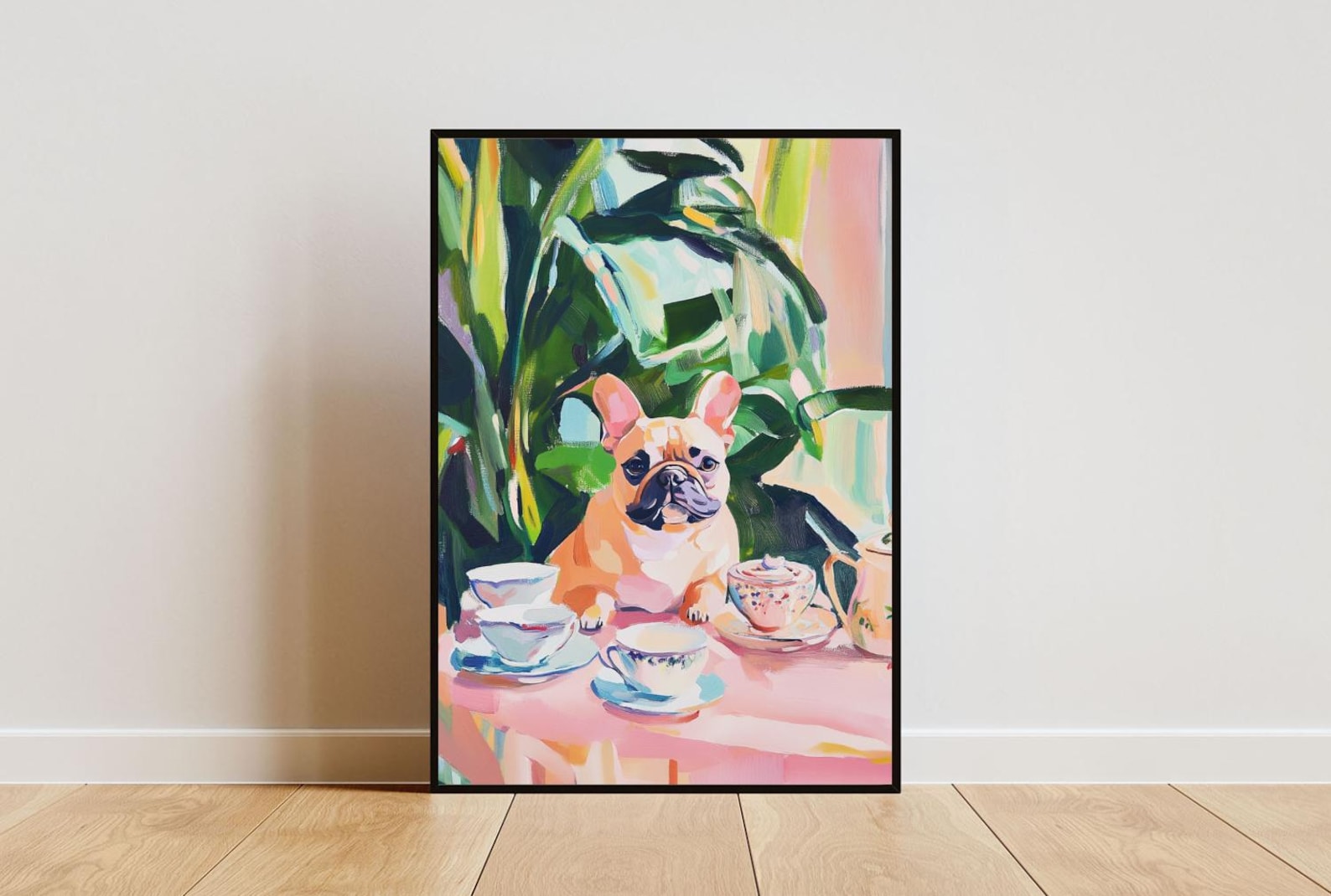 Retro French Bulldog Poster, French Bulldog Oil Painting, Vintage ...