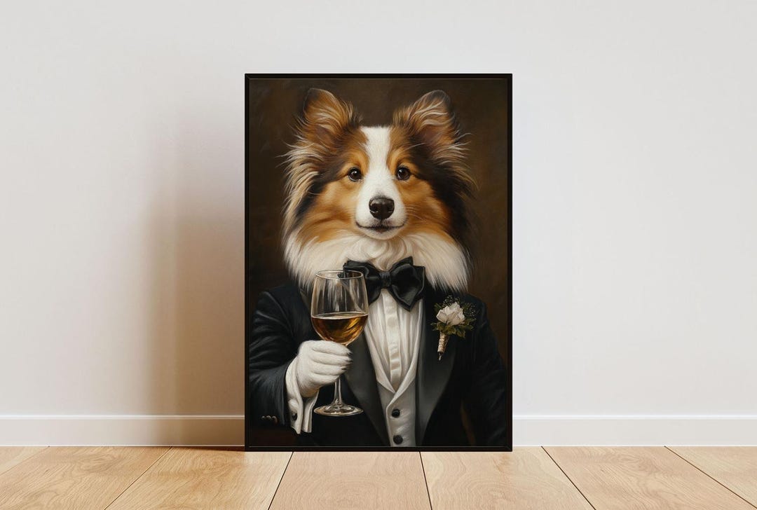 Shetland Sheepdog in Tuxedo Poster, Pet Poster, Shetland Sheepdog in ...
