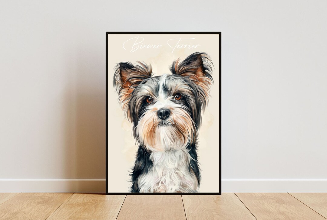 Biewer Terrier Poster, Dog Poster, Biewer Terrier Print, Dog Wall Art ...
