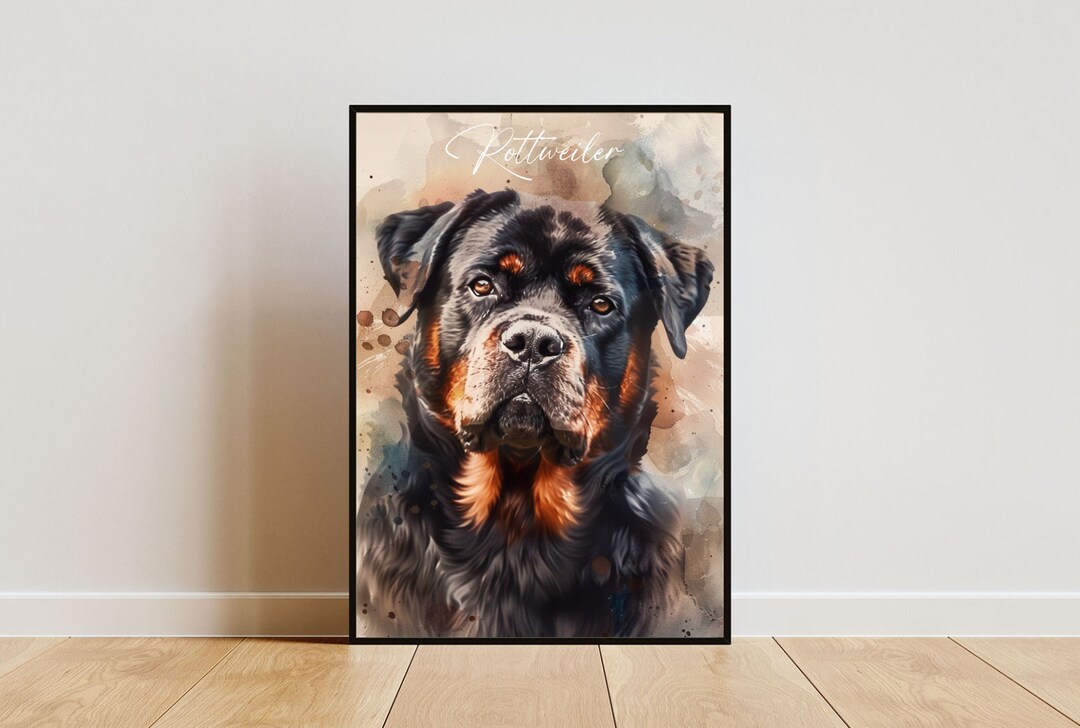 Rottweiler Poster, Dog Poster, Rottweiler Print, Dog Wall Art ...