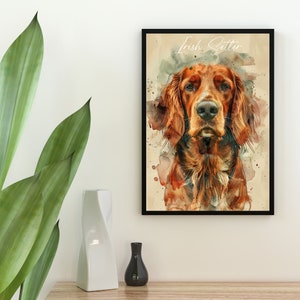 Irish Setter Poster, Dog Poster, Irish Setter Print, Dog Wall Art ...
