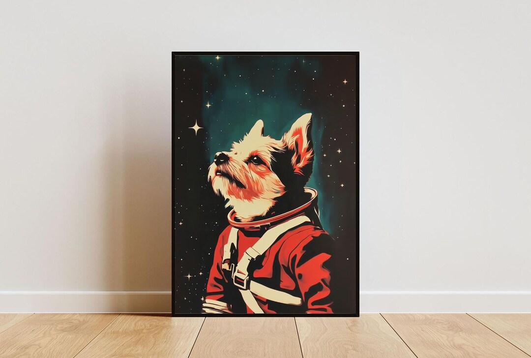 Cairn Terrier Astronaut Poster, Cairn Terrier Retro Print, Cairn ...