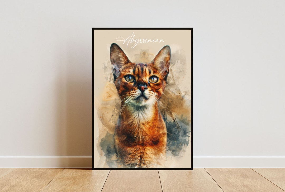 Abyssinian Poster, Cat Poster, Abyssinian Print, Cat Wall Art ...