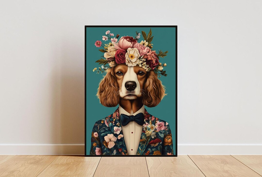 Cocker Spaniel in Suit Poster, Cocker Spaniel Portrait, Cocker Spaniel ...