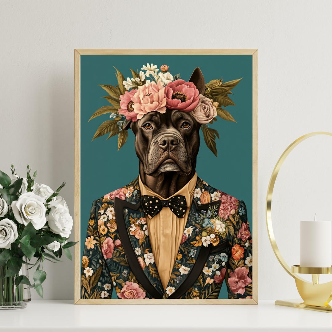Cane Corso in Suit Poster, Cane Corso Portrait, Cane Corso Oil Painting ...