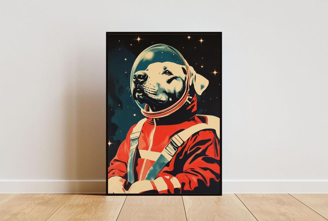 Mastiff Astronaut Poster, Mastiff Retro Print, Mastiff Portrait, Dog ...