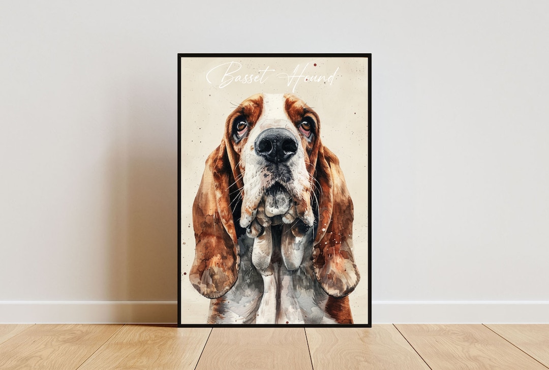 Basset Hound Poster, Dog Poster, Basset Hound Print, Dog Wall Art ...