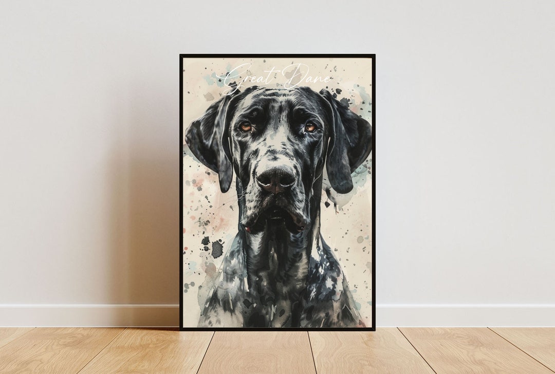 Great Dane Poster, Dog Poster, Great Dane Print, Dog Wall Art ...