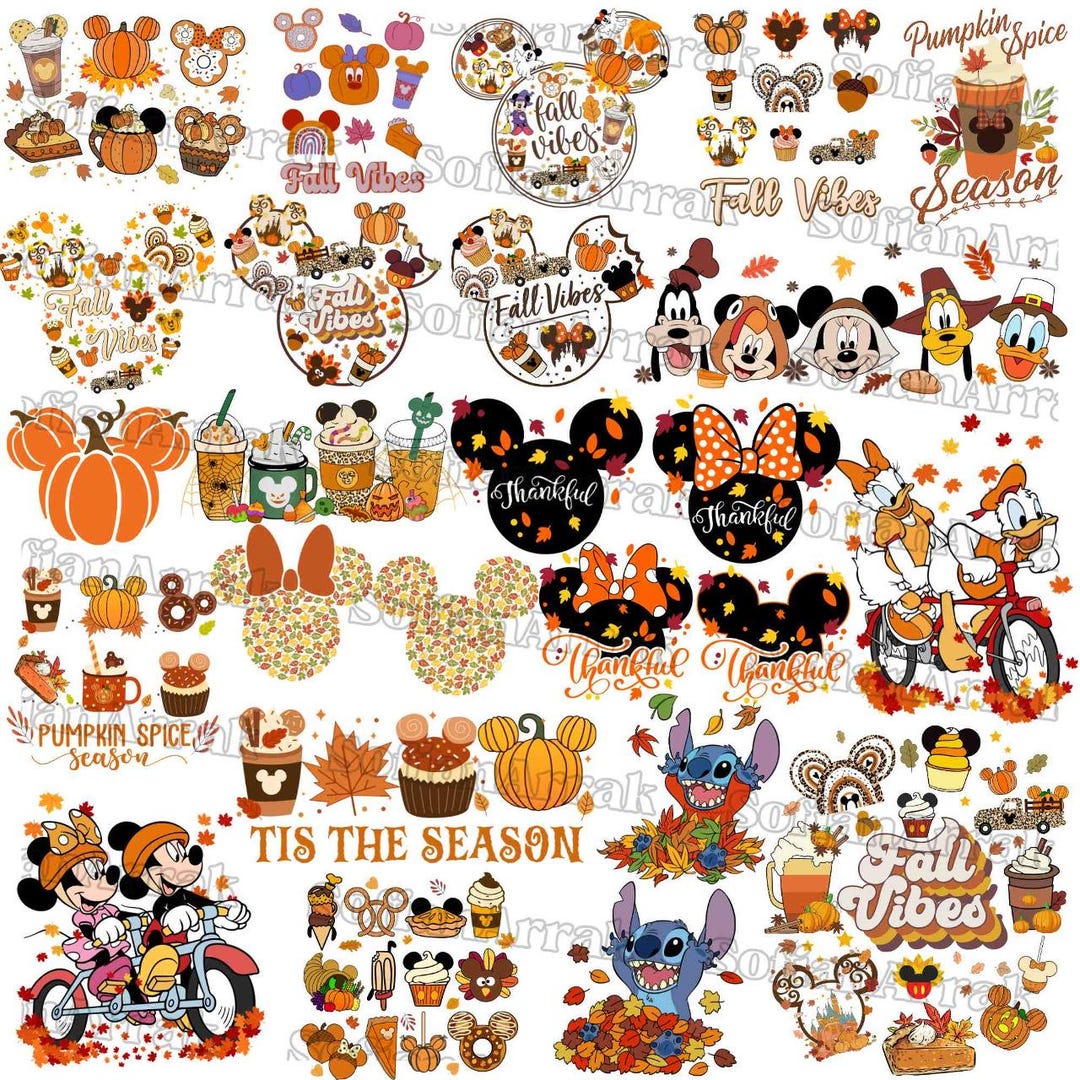 Disney Fall Vibes Svg Png Bundle, Fall Vibe Png, Tis The Season Svg Png ...
