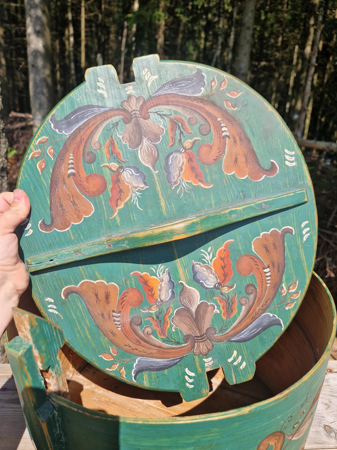 Antique Norwegian Tine Box Antique Bentwood Box Norwegian Rosemaling ...