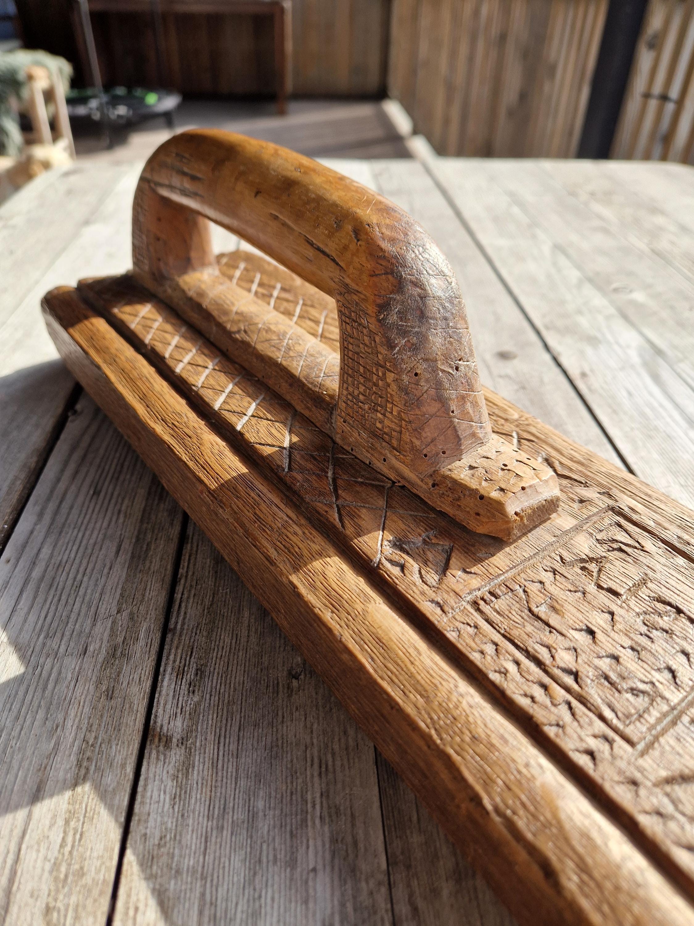 Antique Norwegian Mangle Board 1787 | Folk Art Wood Carving | Primitive ...