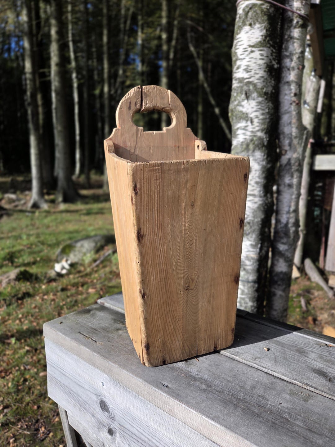 Antique Kindling Box | Norwegian Wooden Firewood Carrier | Primitive ...