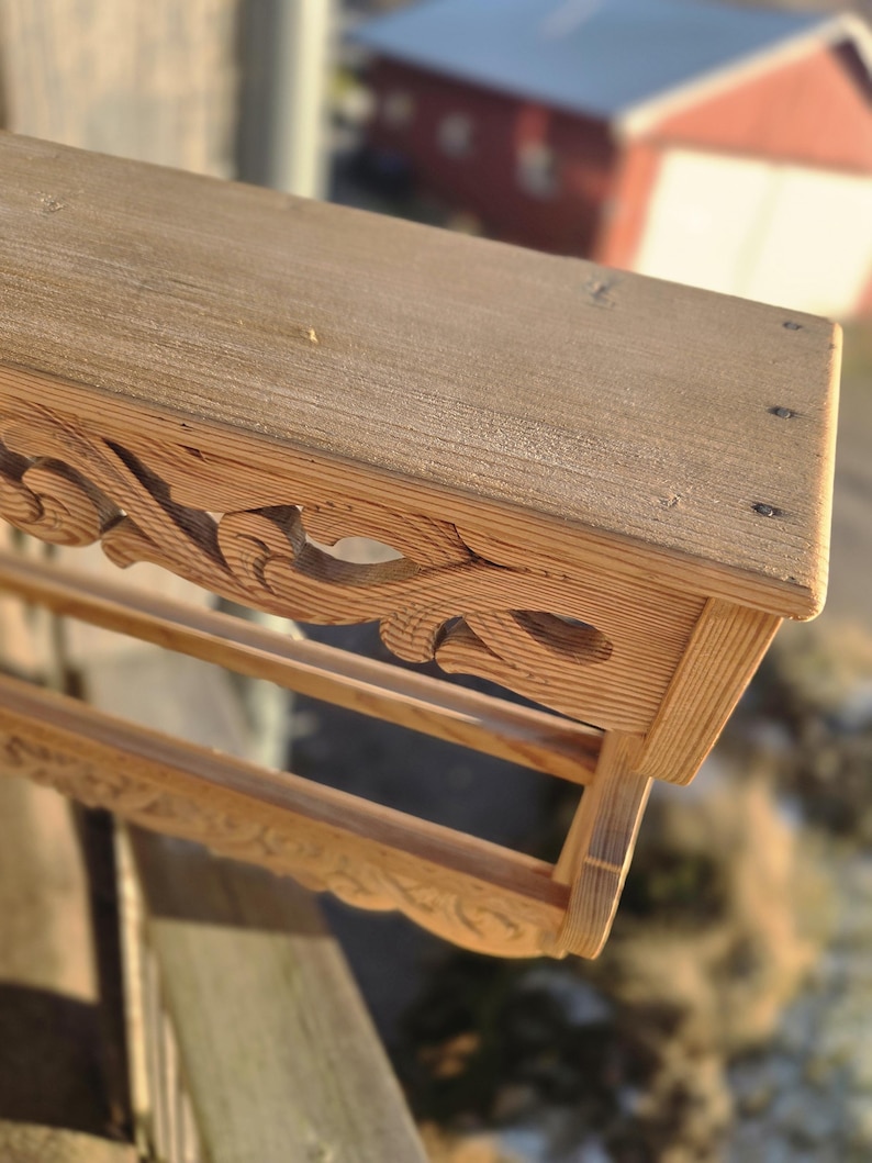 Vintage Norwegian Hand Carved Plate Rack | Folk Art Wooden Wall Shelf ...