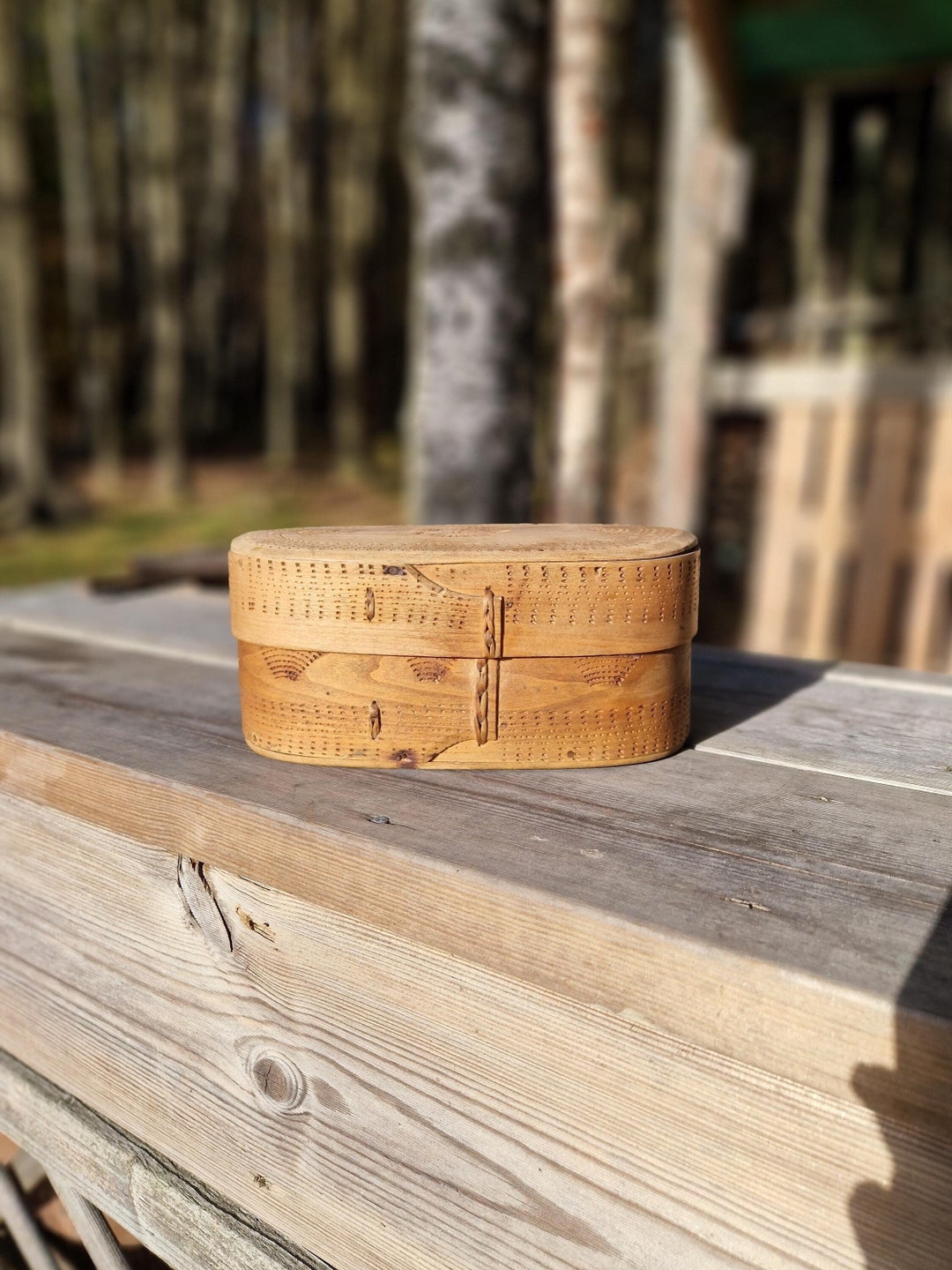 Antique Norwegian Tine Box | Bentwood Storage Box | Handcrafted Folk ...