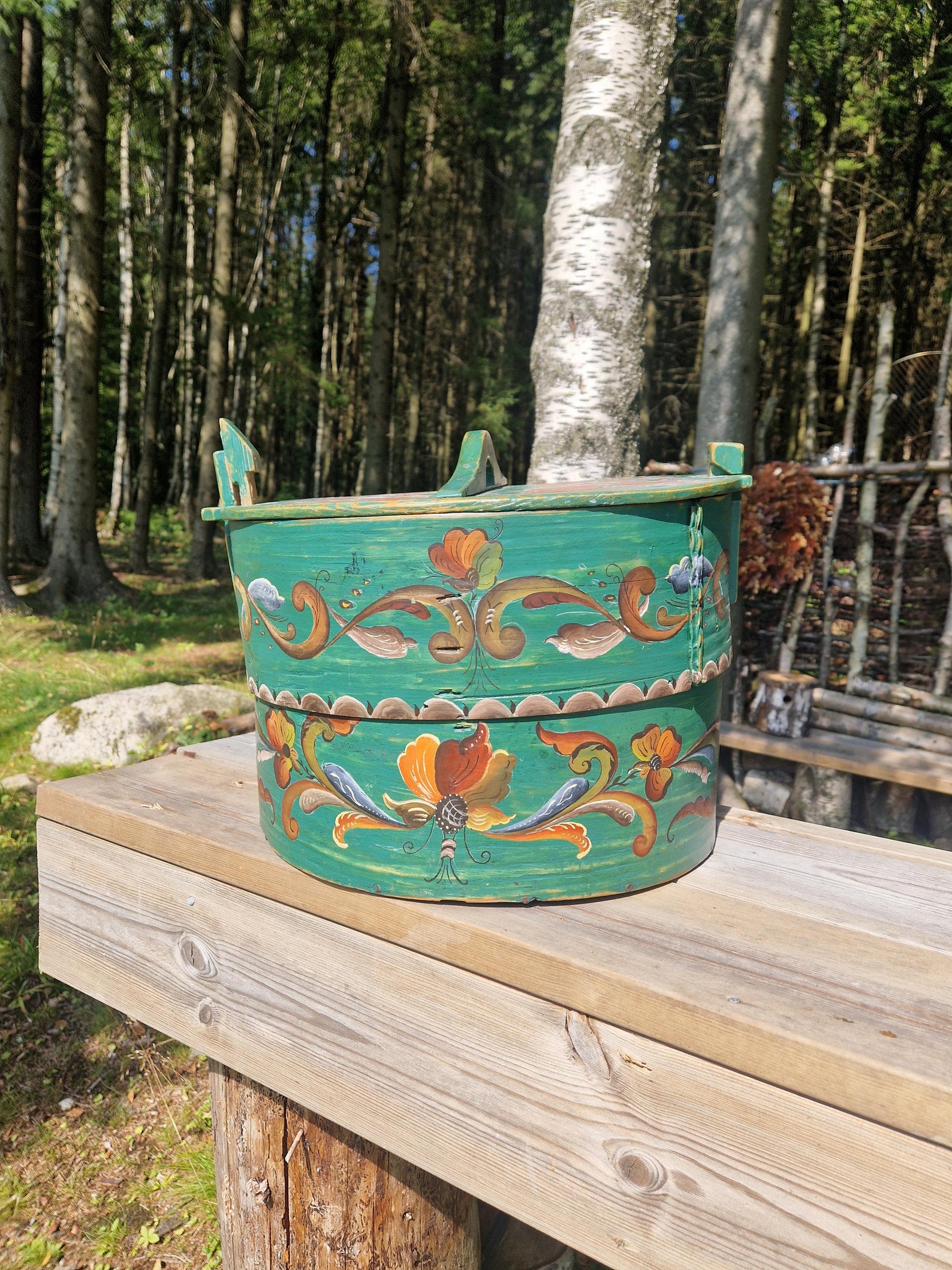 Antique Norwegian Tine Box Antique Bentwood Box Norwegian Rosemaling ...