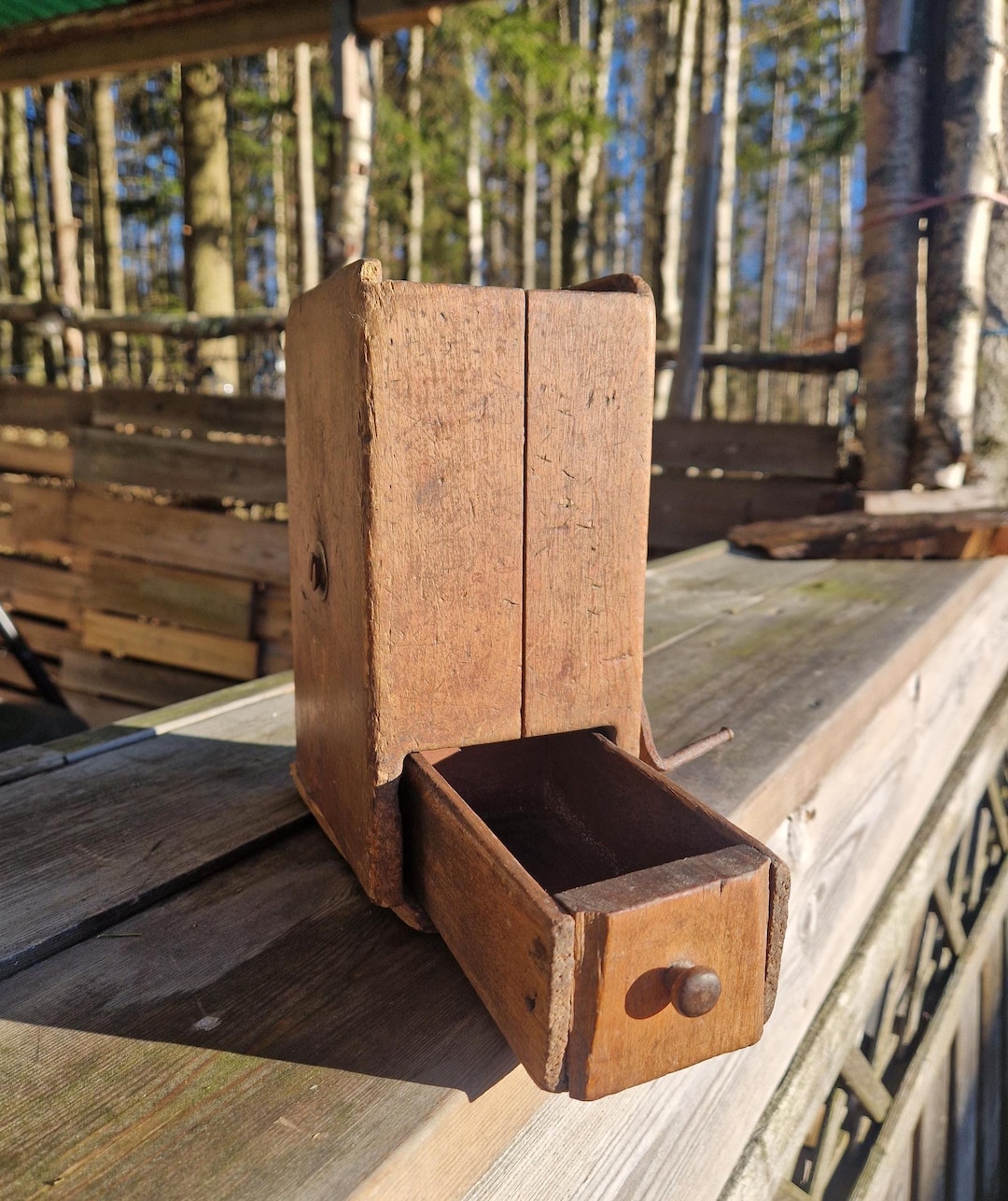 Antique Norwegian Coffee Grinder | 1880s Handcrafted Wood Mill | Rustic ...