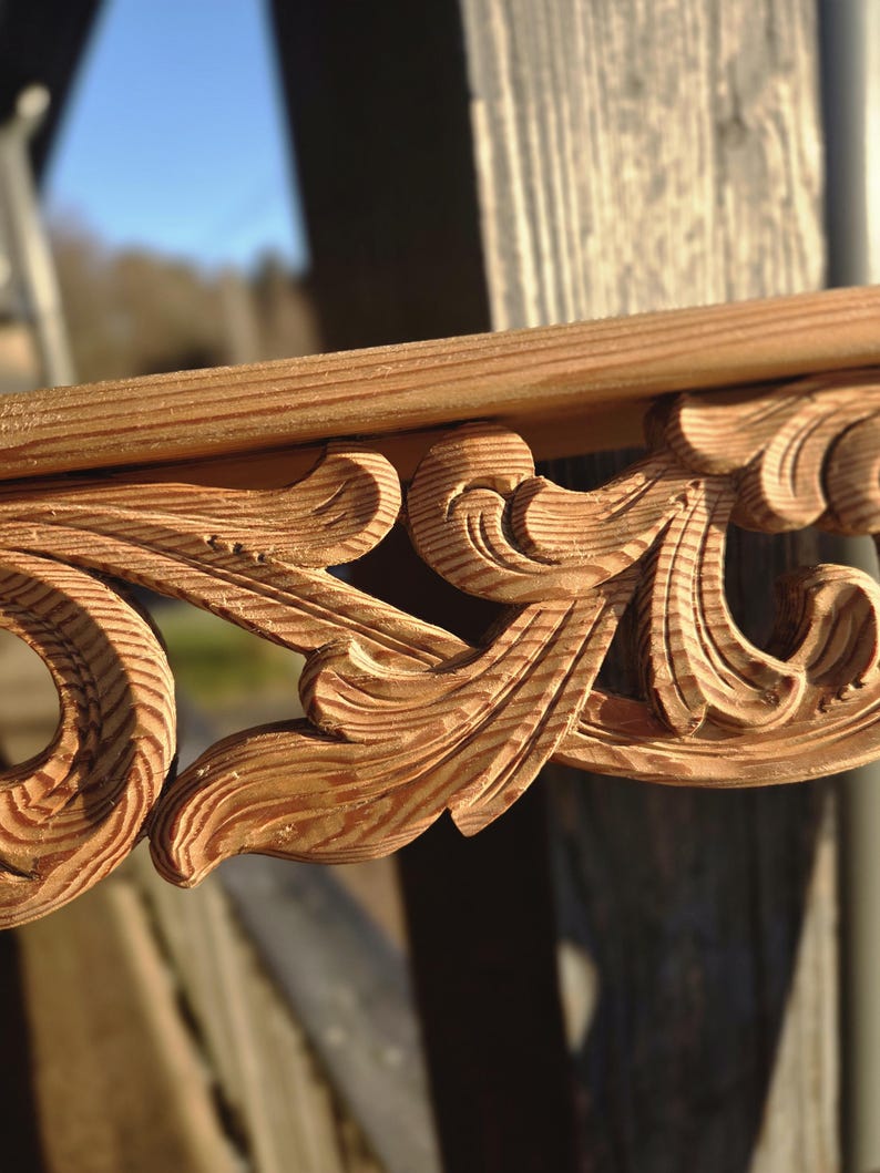 Vintage Norwegian Hand Carved Plate Rack | Folk Art Wooden Wall Shelf ...