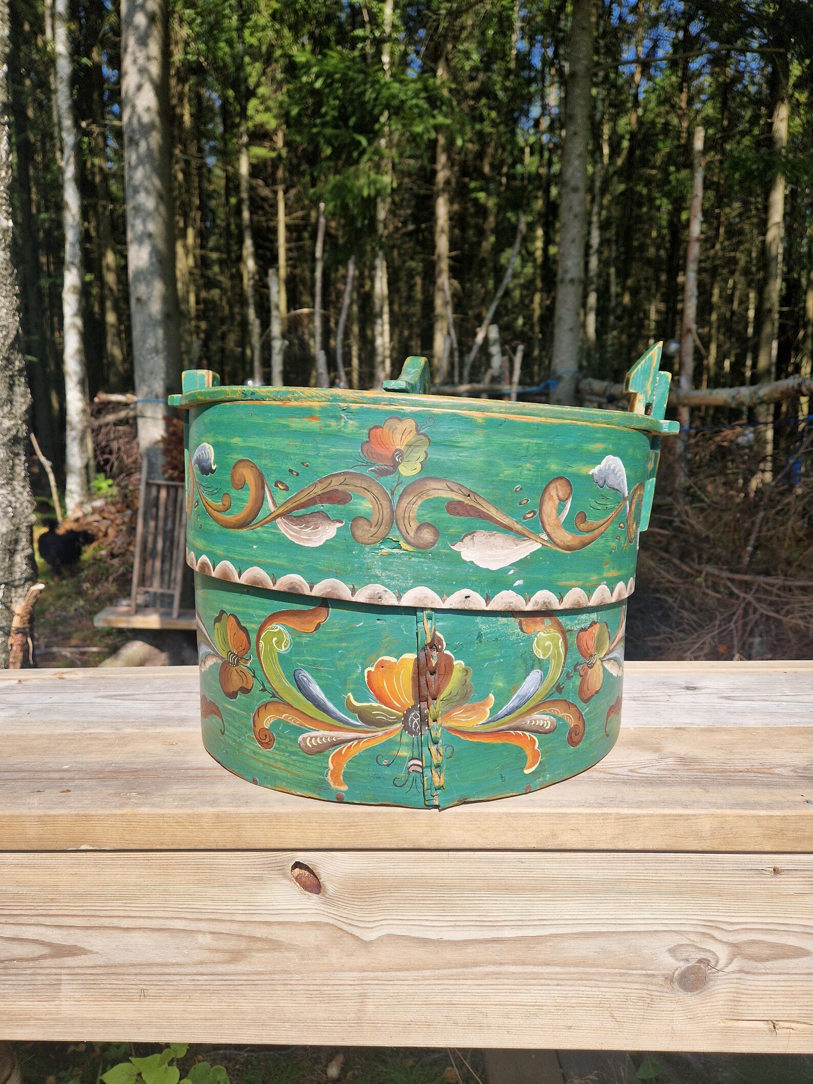 Antique Norwegian Tine Box Antique Bentwood Box Norwegian Rosemaling ...