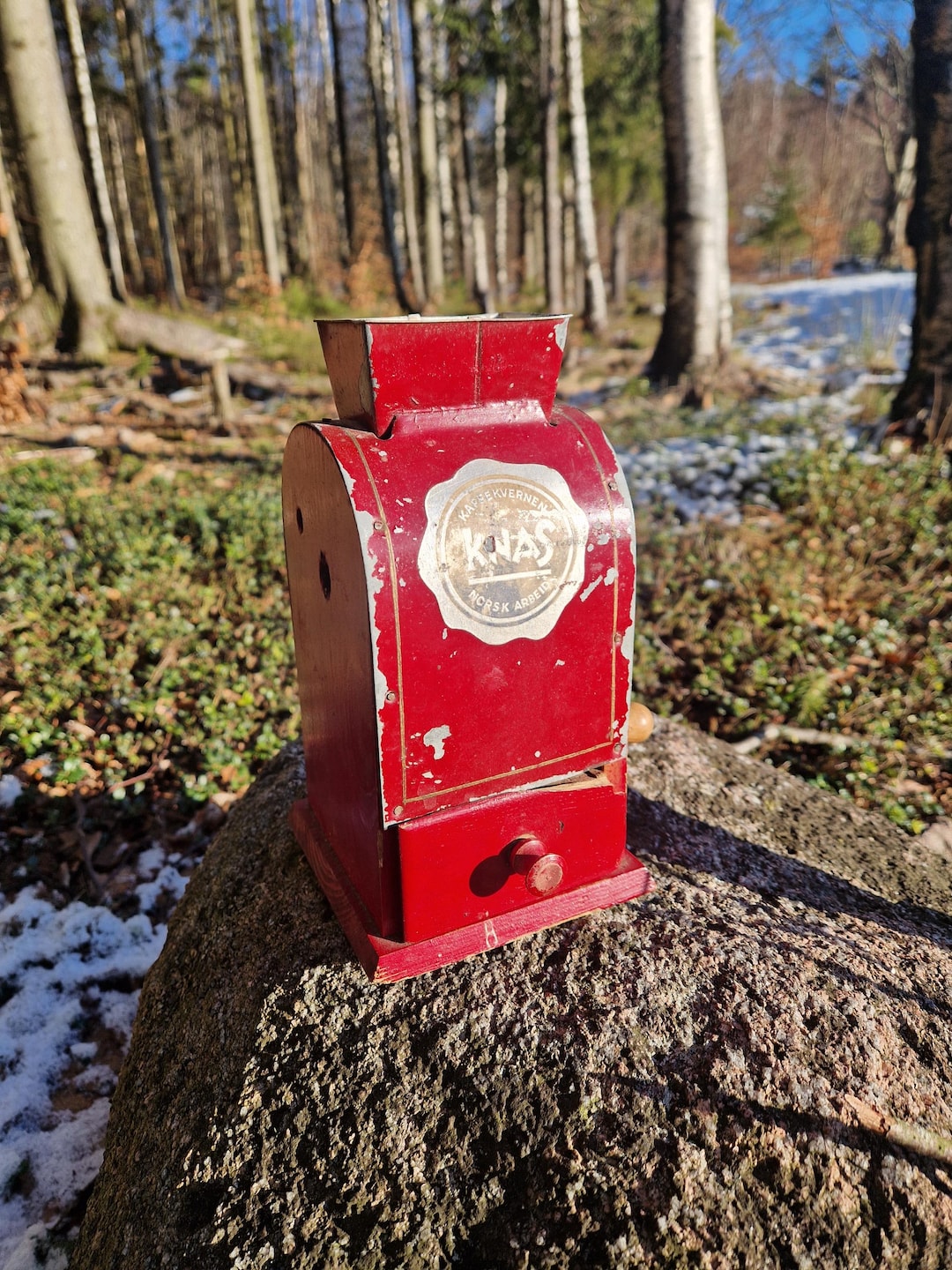 Vintage Norwegian KNAS Coffee Grinder | 1950s Hand Crank Mill | Rustic ...
