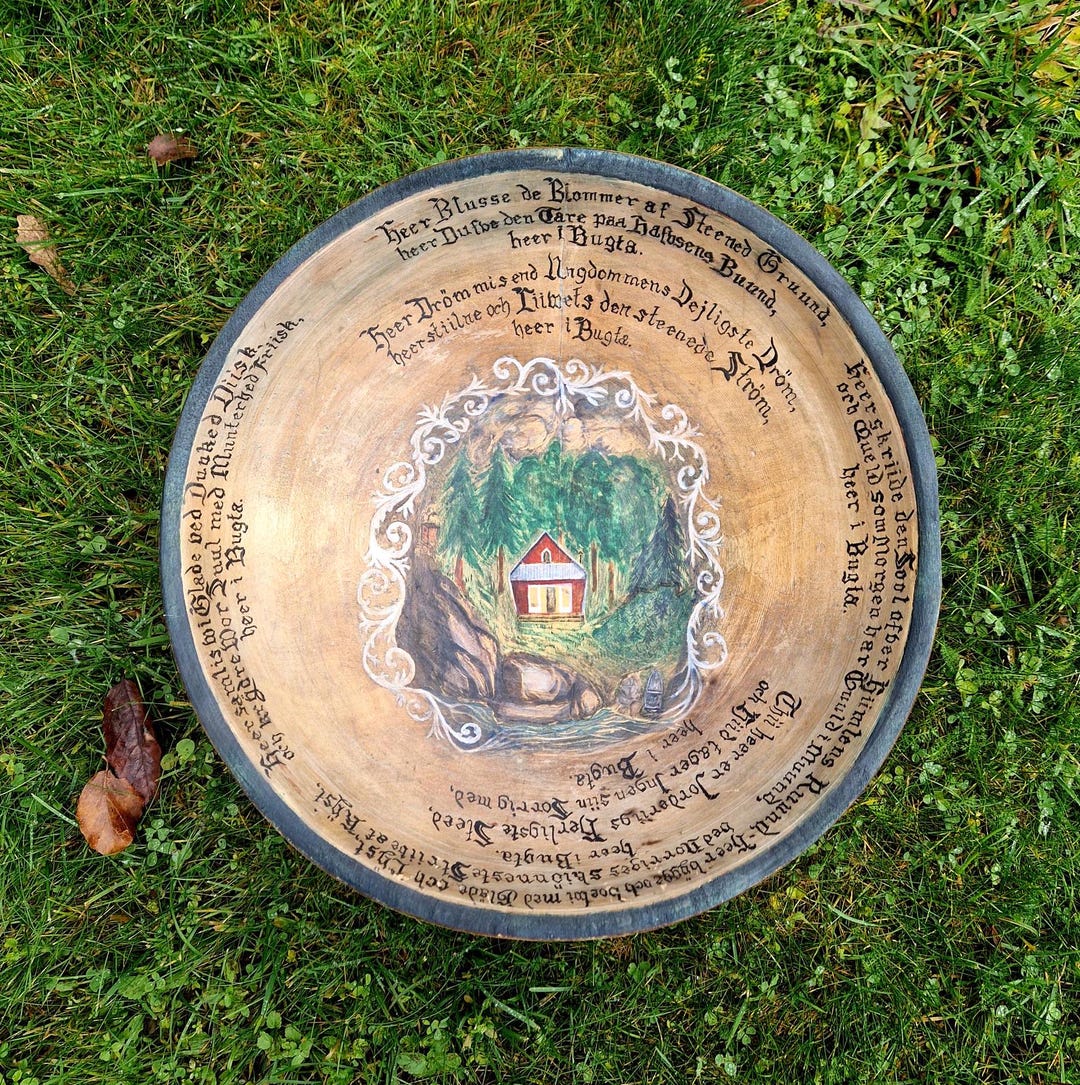Antique Norwegian Ale Bowl | 19th Century Hand-painted Folk Art | Rare ...