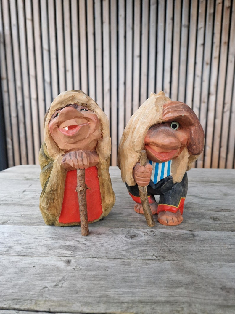 Vintage Henning Troll Figurines | Norwegian Folk Art Trolls | Nordic ...
