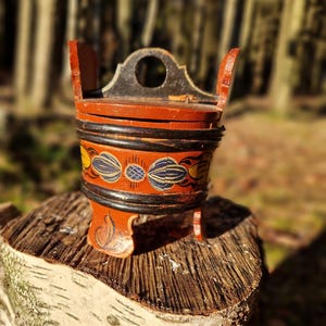 Antique Norwegian Tine Box | Painted Butter Dish | Handcrafted Folk Art ...