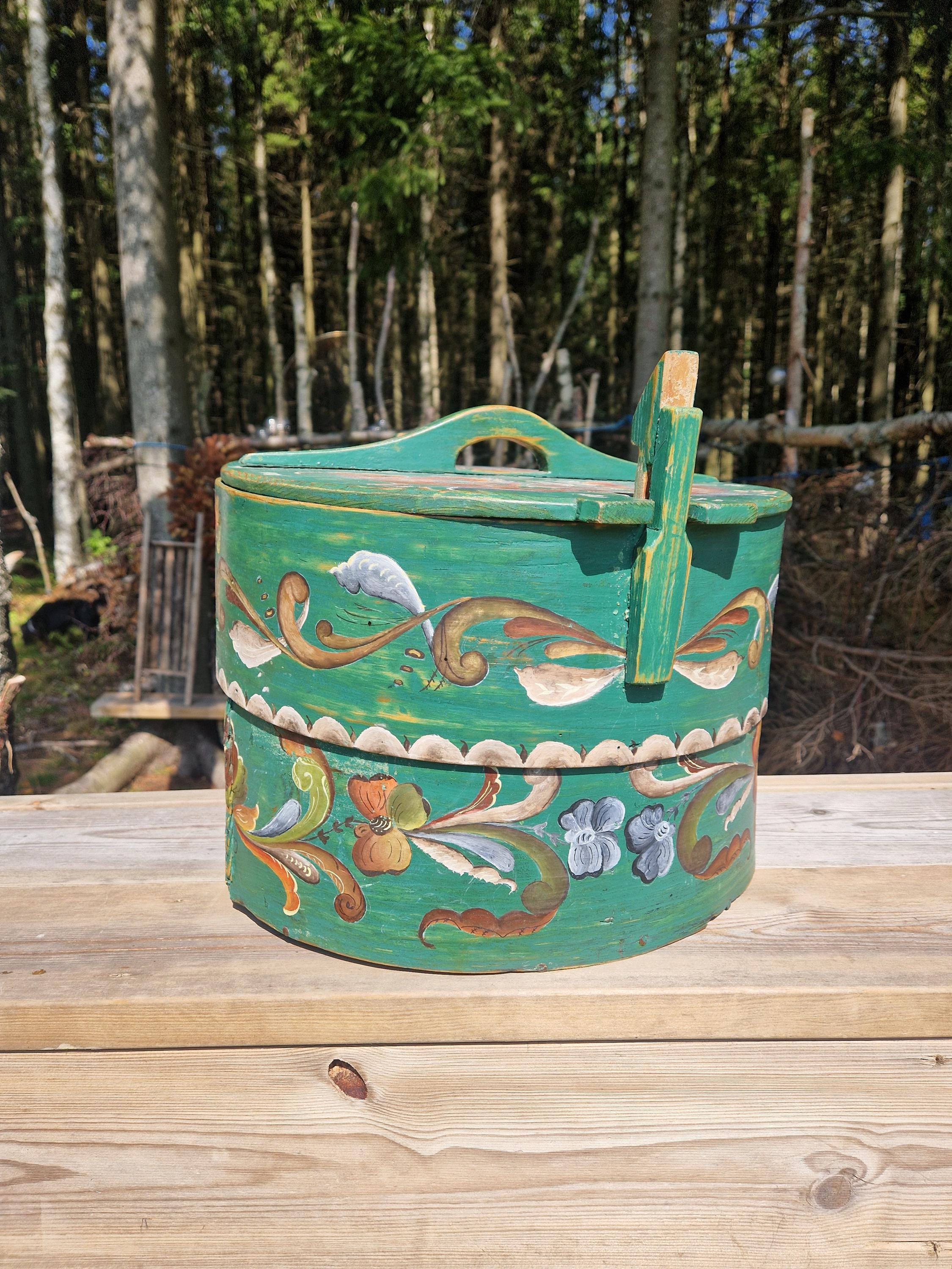 Antique Norwegian Tine Box Antique Bentwood Box Norwegian Rosemaling ...