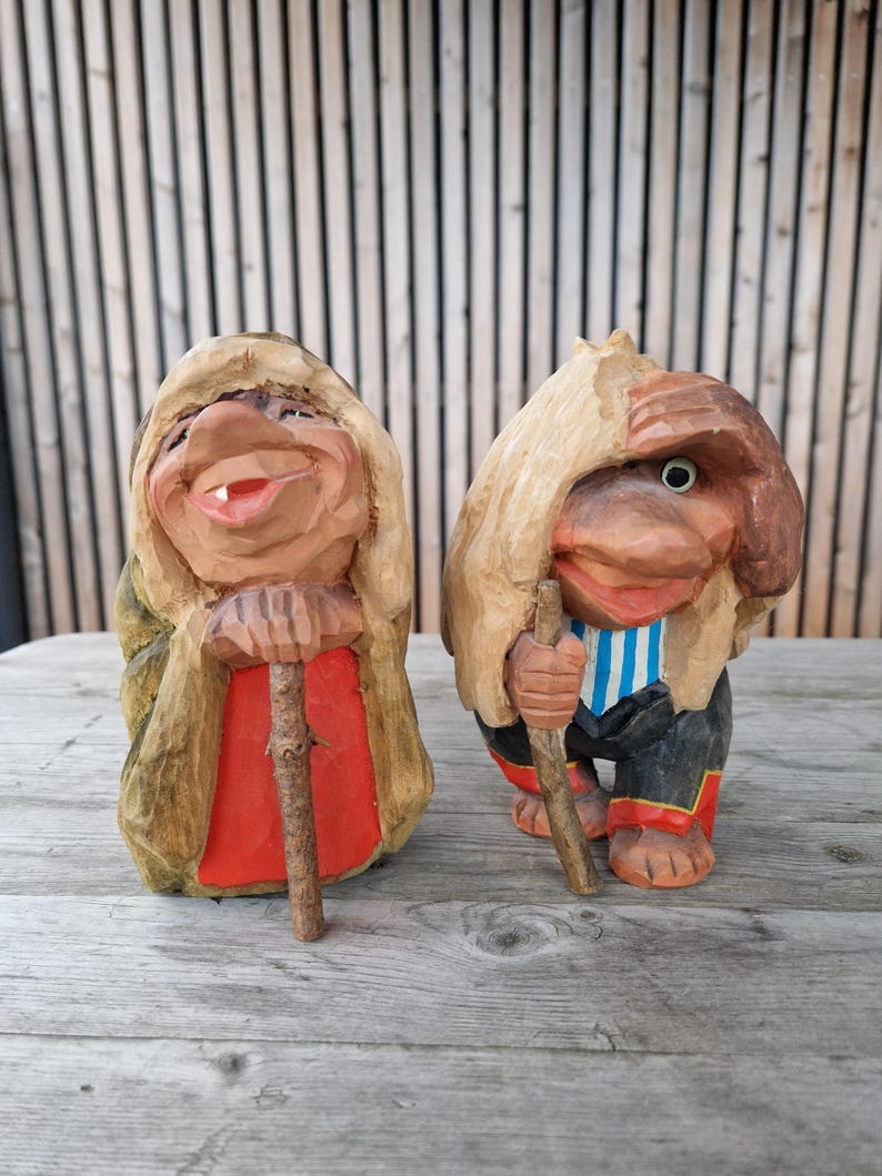 Vintage Henning Troll Figurines | Norwegian Folk Art Trolls | Nordic ...