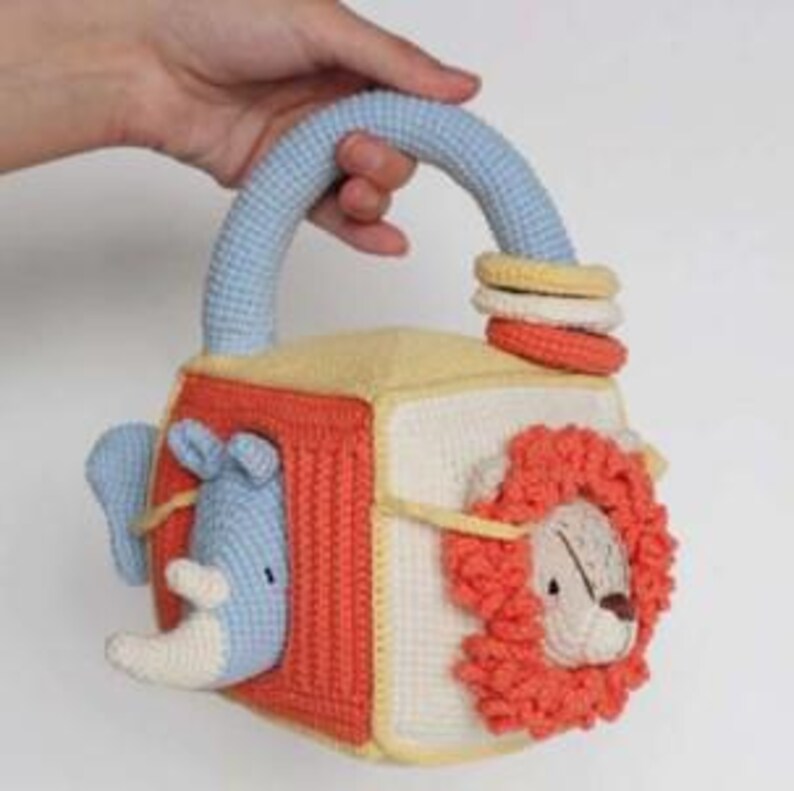 Safari Activity Cube Crochet Pattern Amigurumi Educational Toy Sensory ...