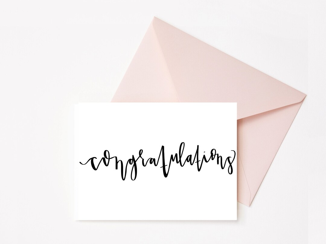 Congratulations Cursive Card - Etsy